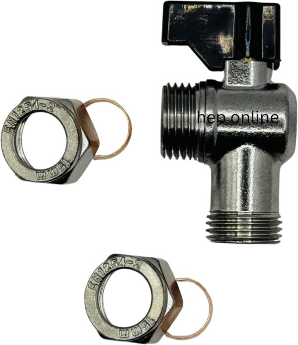 15mm Angle Isolation Ball o Fix Valve with Black Lever Suitable for Hot ...